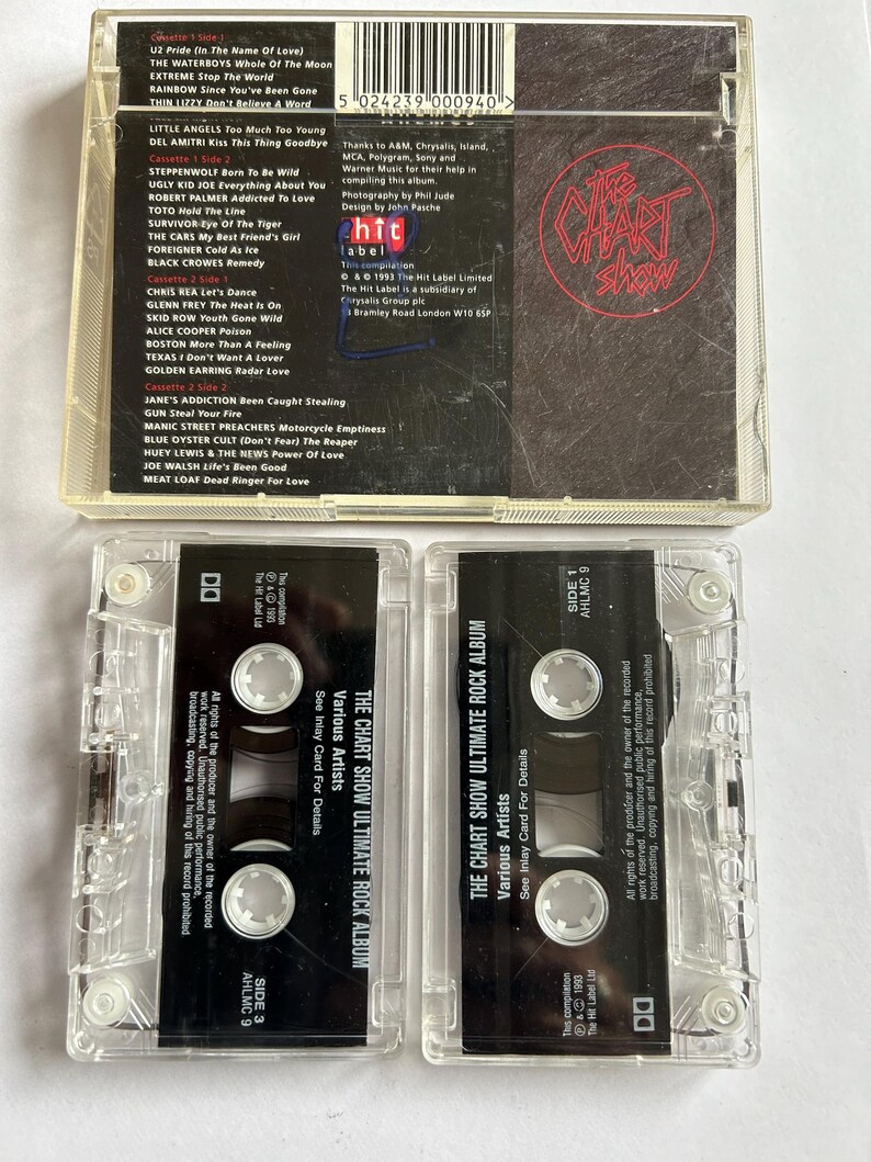 The Chart Show Ultimate Rock Album Various Artists Double Cassette Tape ...