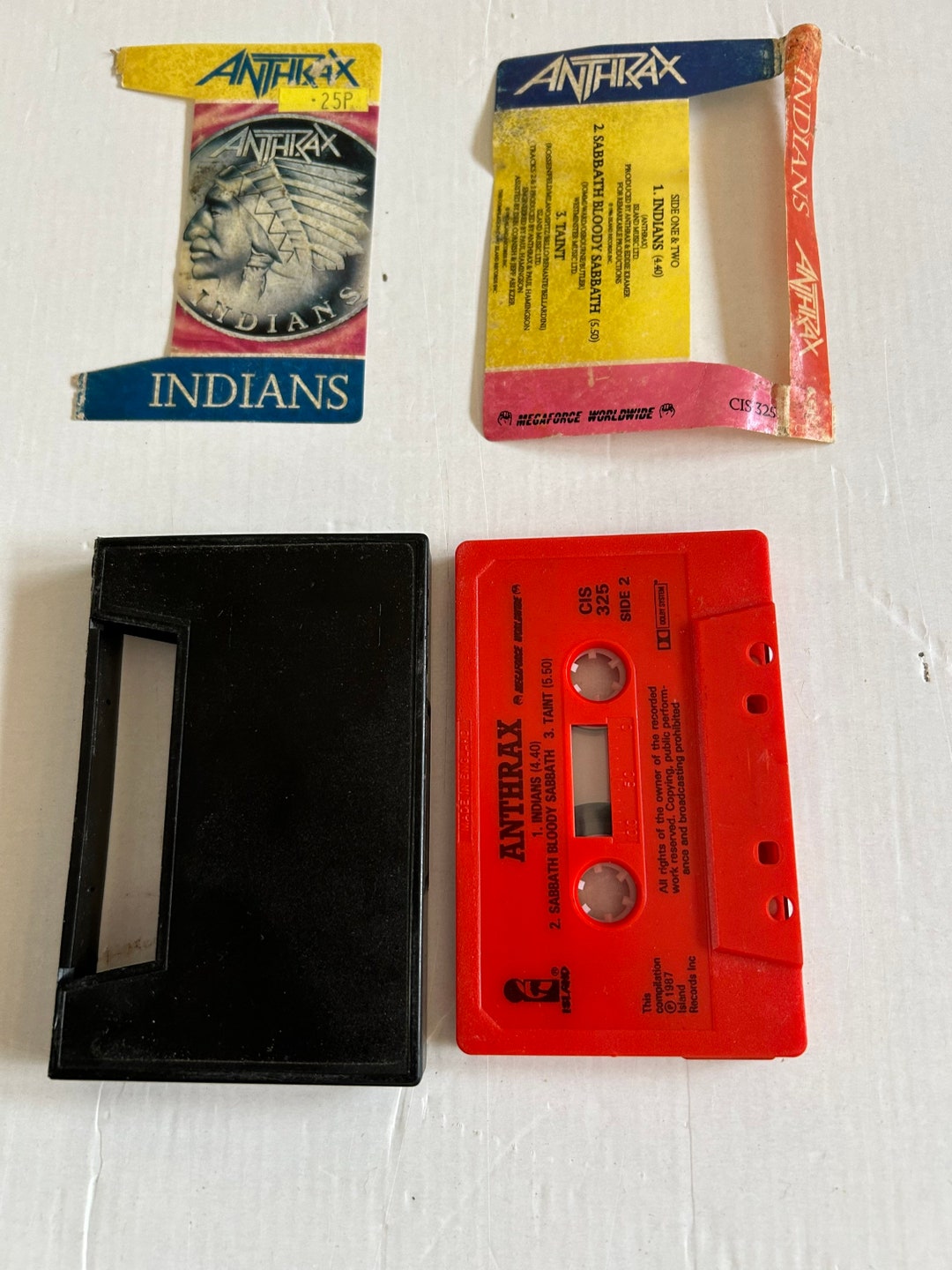 Anthrax Indians Cassette Tape Labels Have Come Unstuck - Etsy