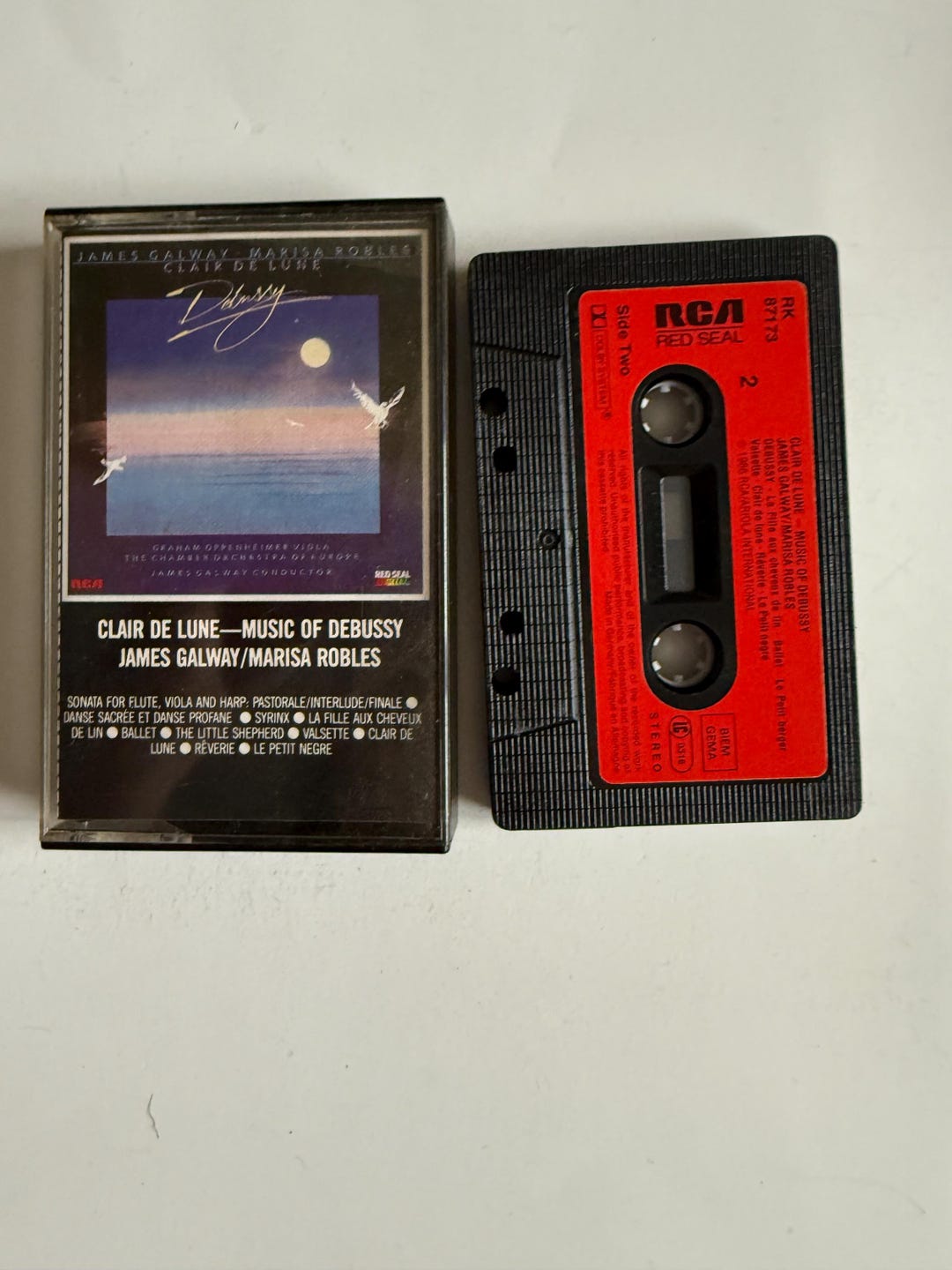 James Galway Marisa Robles Clair De Lune Music of Debussy Cassette Tape ...