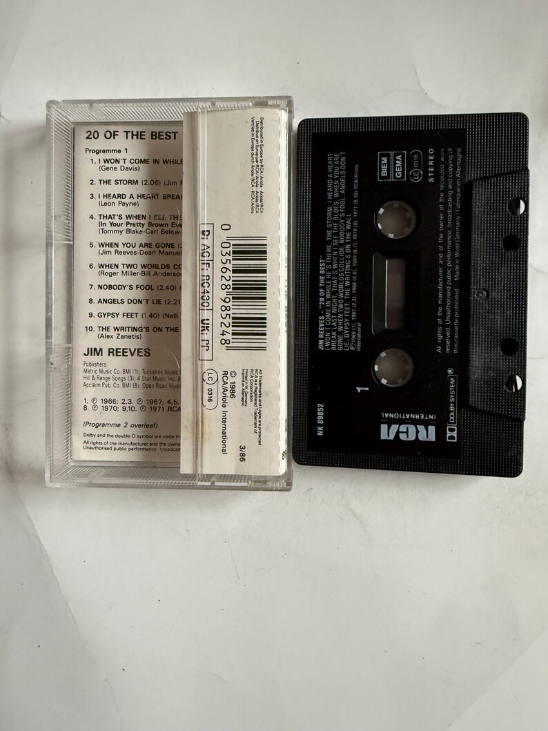 Jim Reeves 20 of the Best Cassette Tape - Etsy