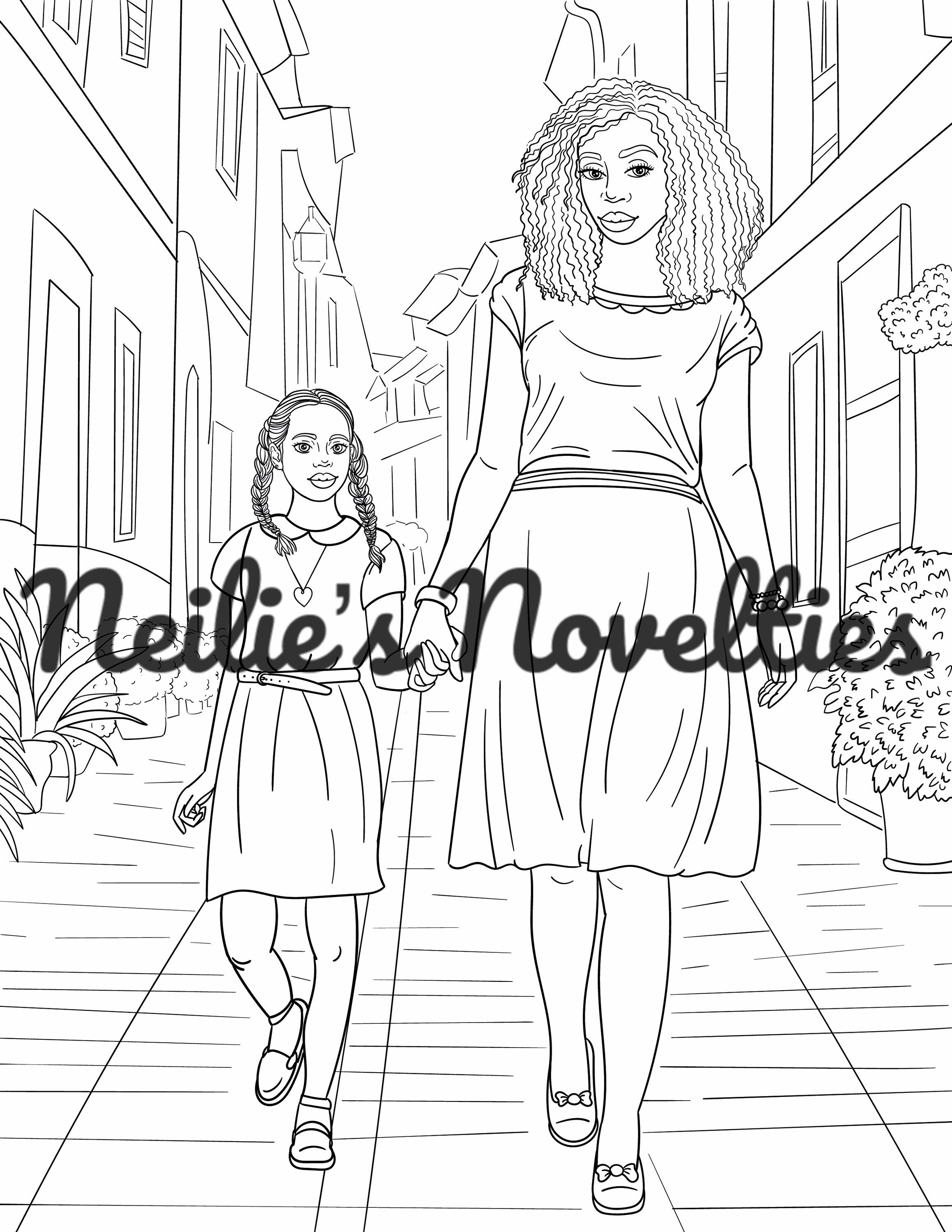 Digital Printable Black Girl Coloring Pages. for Adults, Kids, Self ...