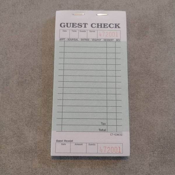 Restaurant Receipt Template - Etsy