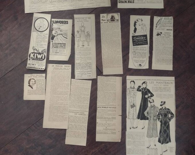 1930s French Fashion and Ads Cut Outs - Etsy