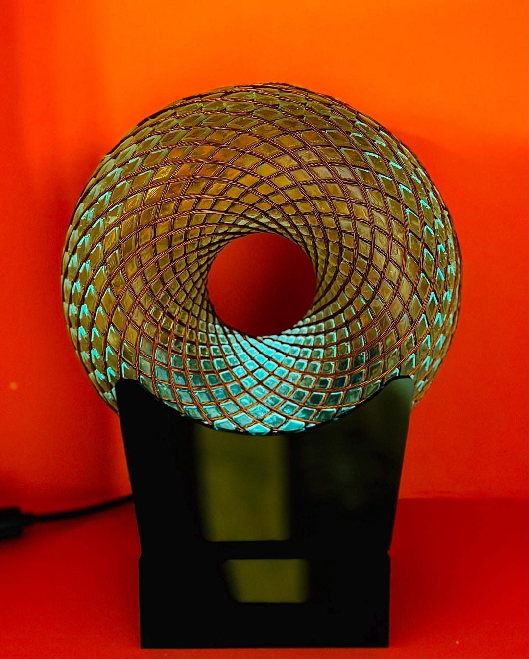 Epoxy Torus Frequency Generator Sculpture With Copper Wire, 20cm Sacred ...