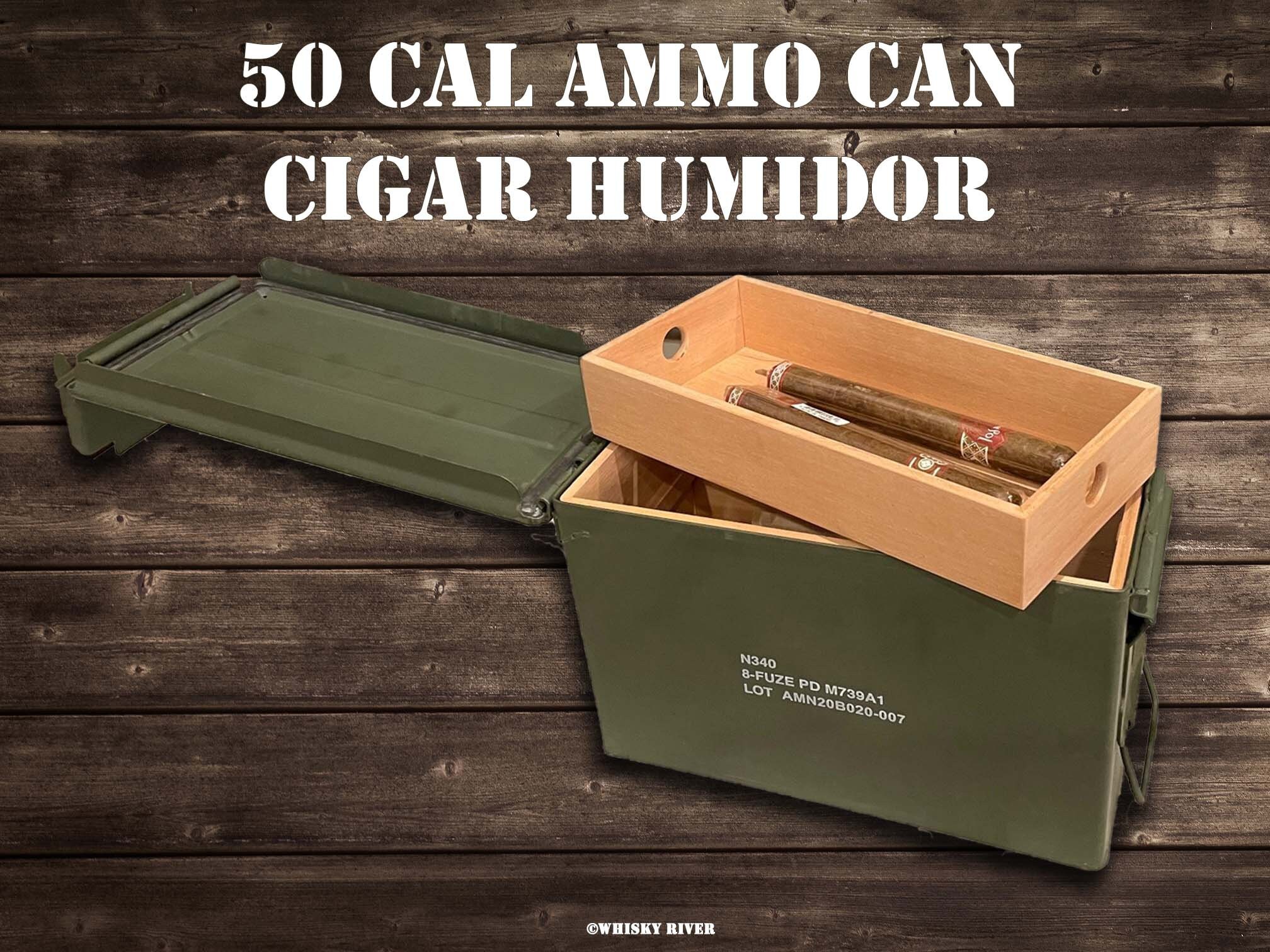Cigar Humidor Ammo Can - 50 Cal - Spanish Cedar, Father's Day Gift ...