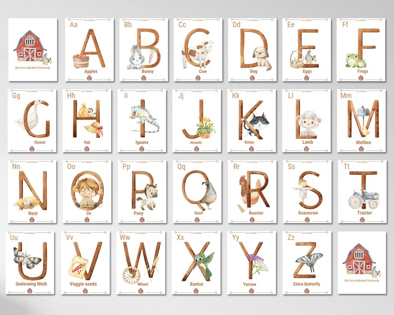 Farm Alphabet Poster Kids Farm Alphabet Digital Download - Etsy