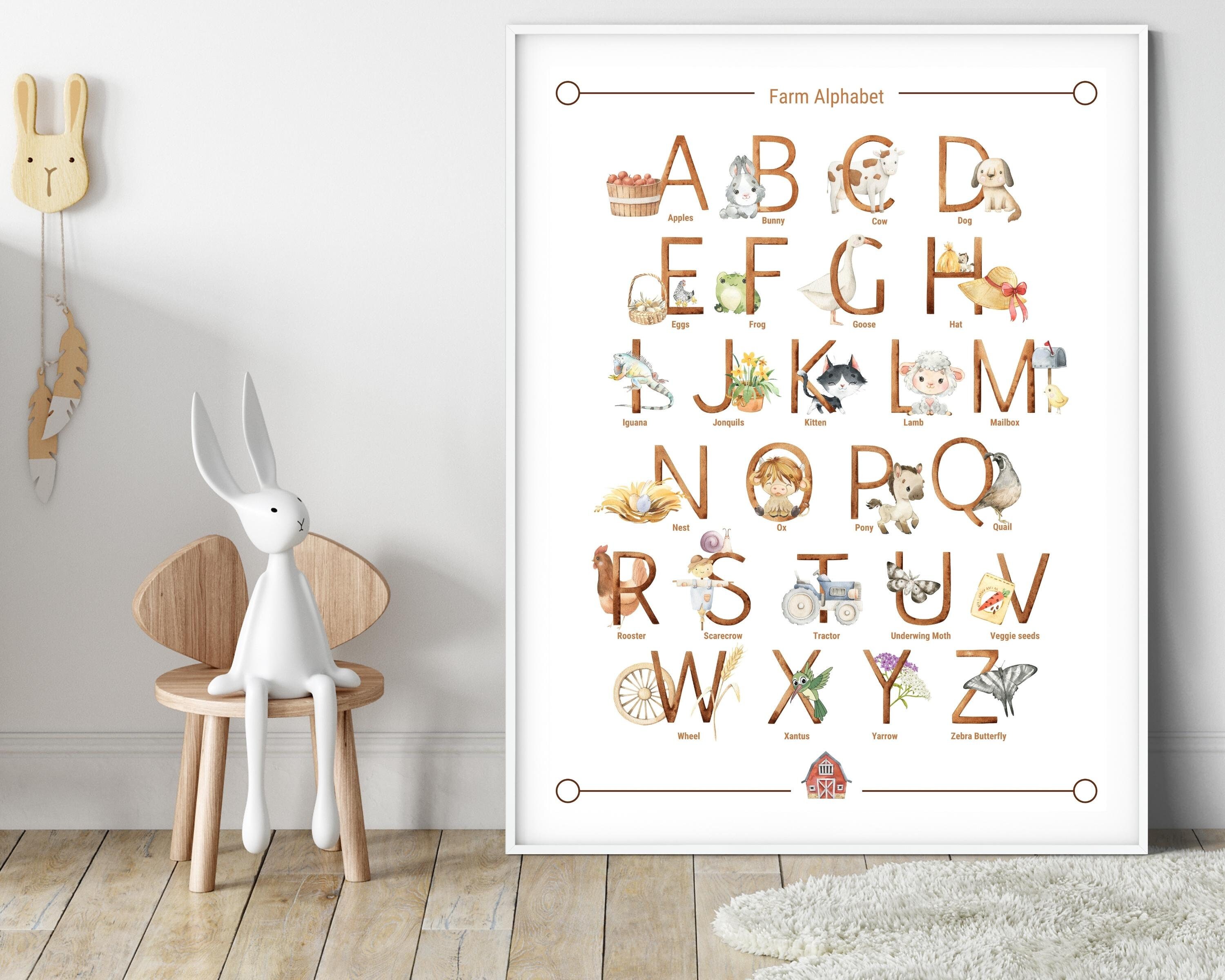 Farm Alphabet Poster Kids Farm Alphabet Digital Download Educational ...