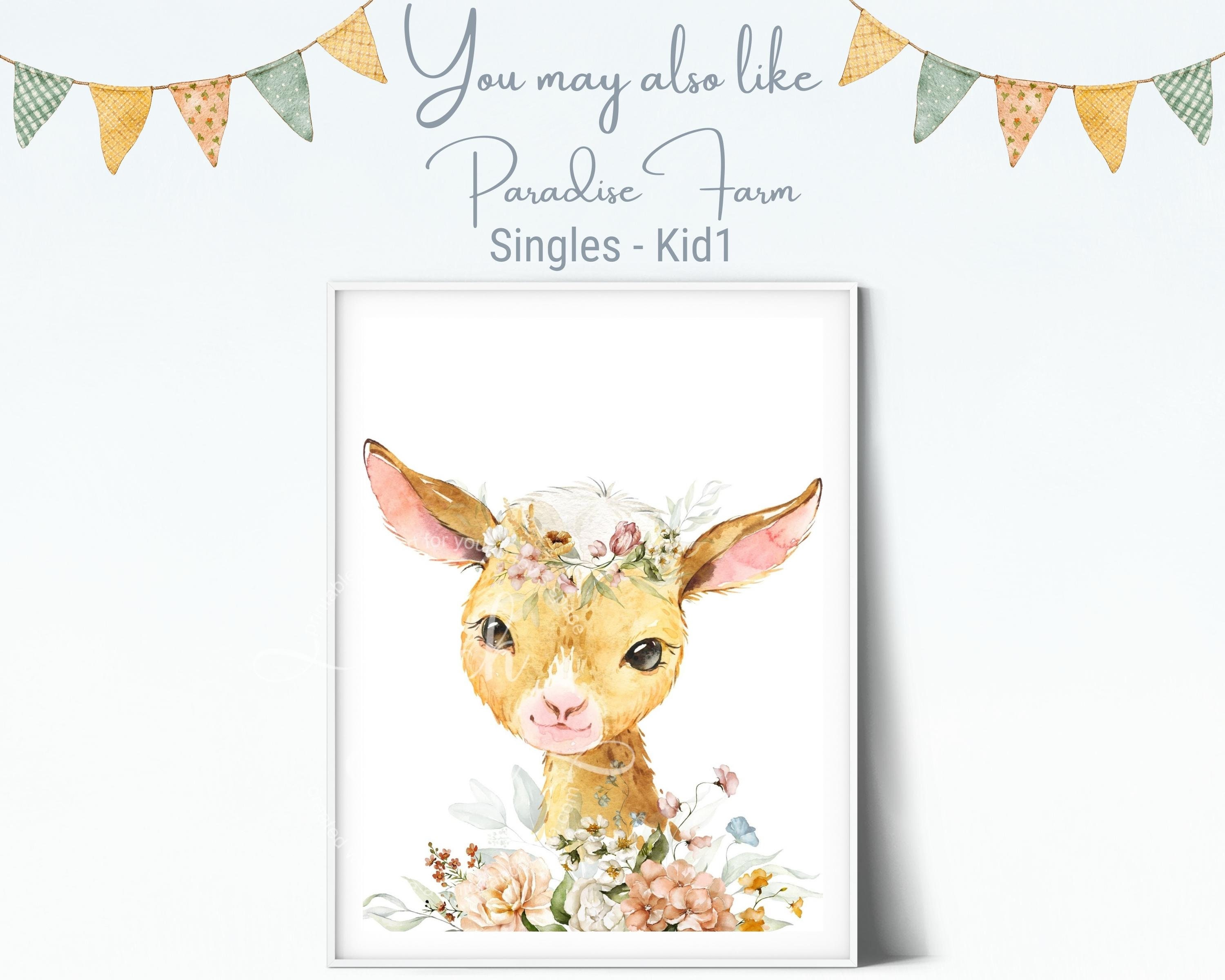 Calf Print Baby Cow Print Farm Animal Prints Cow With Pink Bubble Gum ...