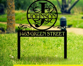 Metal Yard Name Sign - Etsy