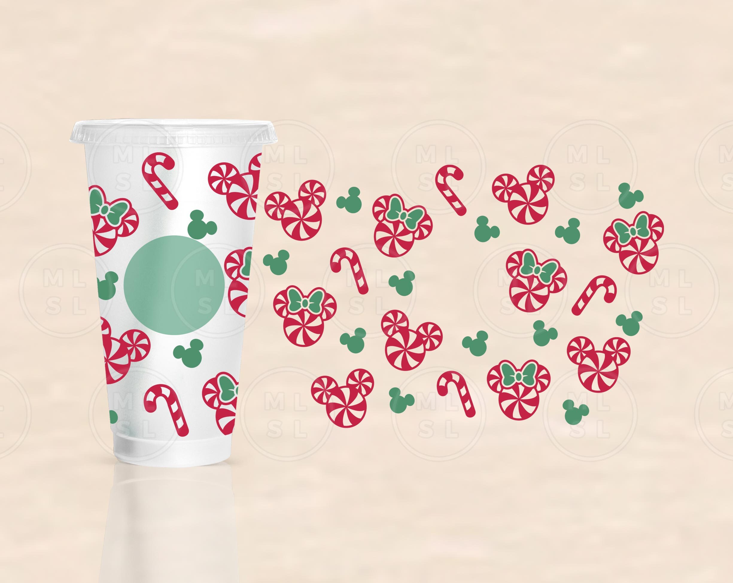 Christmas Mouse Ears Cup Wrap Svg, Christmas Full Wrap Bundle, Mouse ...