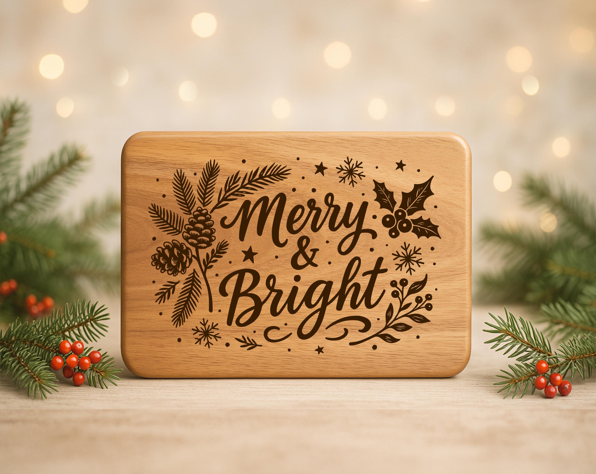 Christmas Cutting Board Svg Bundle, Holiday Kitchen Engraving Files ...