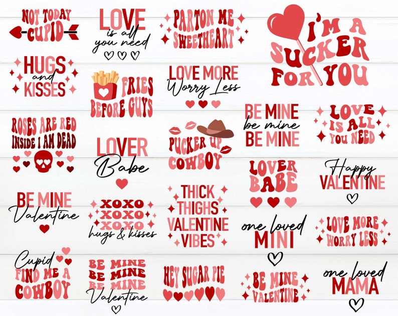 Valentine SVG Bundle Pack I'm a Sucker for You SVG - Etsy