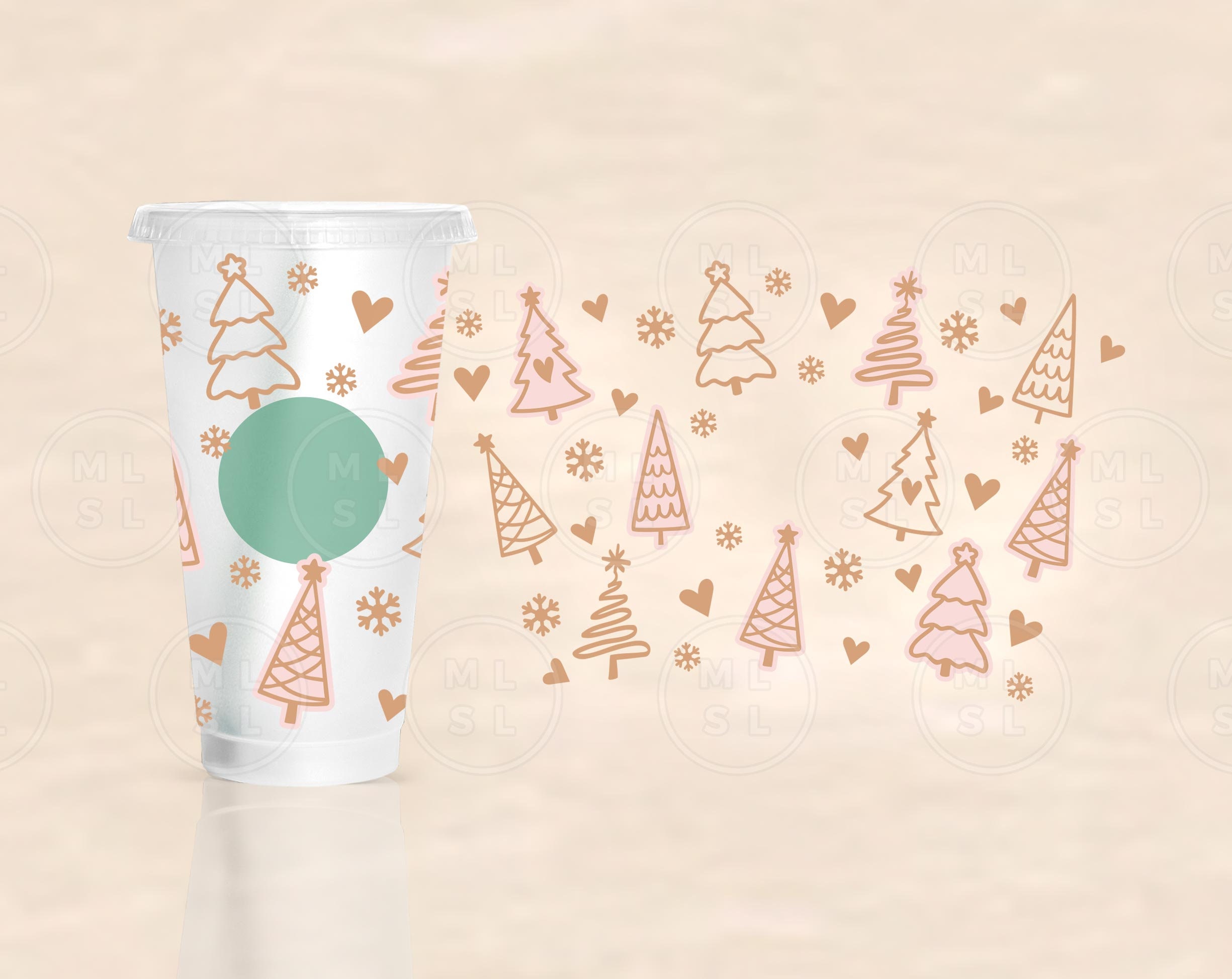 Christmas Cup Wrap Bundle Pack Svg, Christmas Full Wrap Bundle, Cute ...