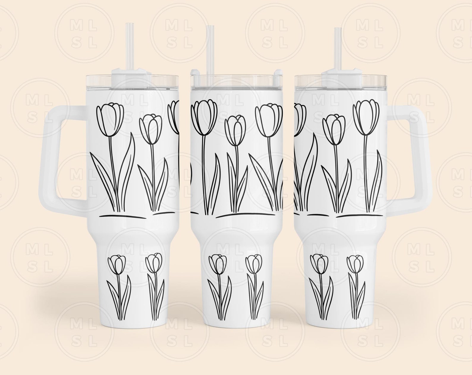 Wildflowers Flowers 40oz Tumbler Svg Bundle, Spring 40oz Tumbler Wrap ...