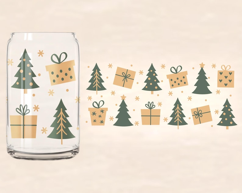 Christmas Can Glass Bundle Pack Svg Christmas Glass Wrap Svg - Etsy