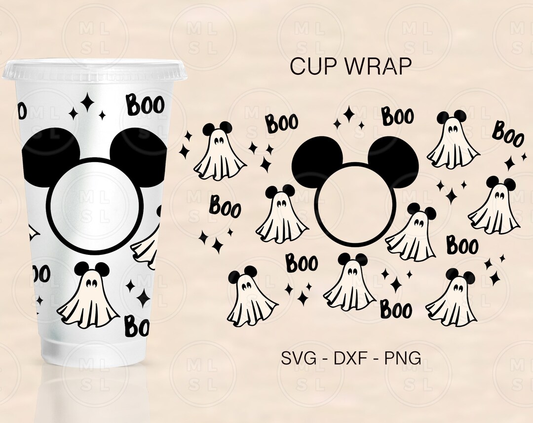 Mouse Ghosts Full Wrap Cup Wrap Svg, Mouse Ears Svg, Halloween Ghost ...