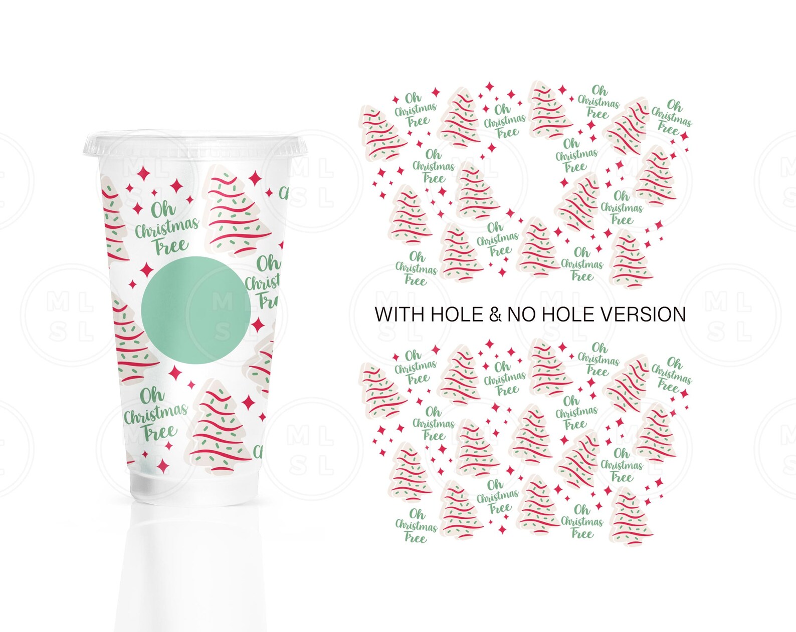 Christmas Tree Cake Cup Wrap Svg Christmas Full Wrap Bundle - Etsy
