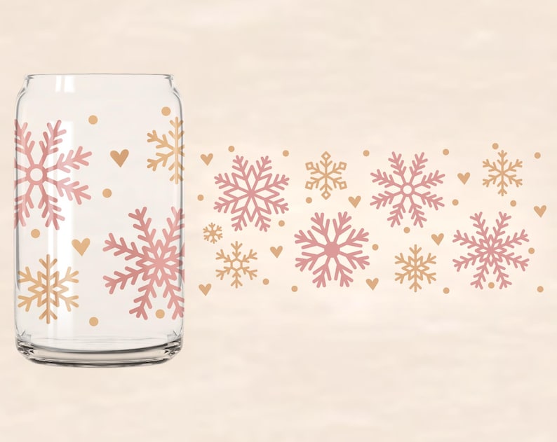 Christmas Can Glass Bundle Pack Svg, Christmas Glass Wrap Svg, Happy ...
