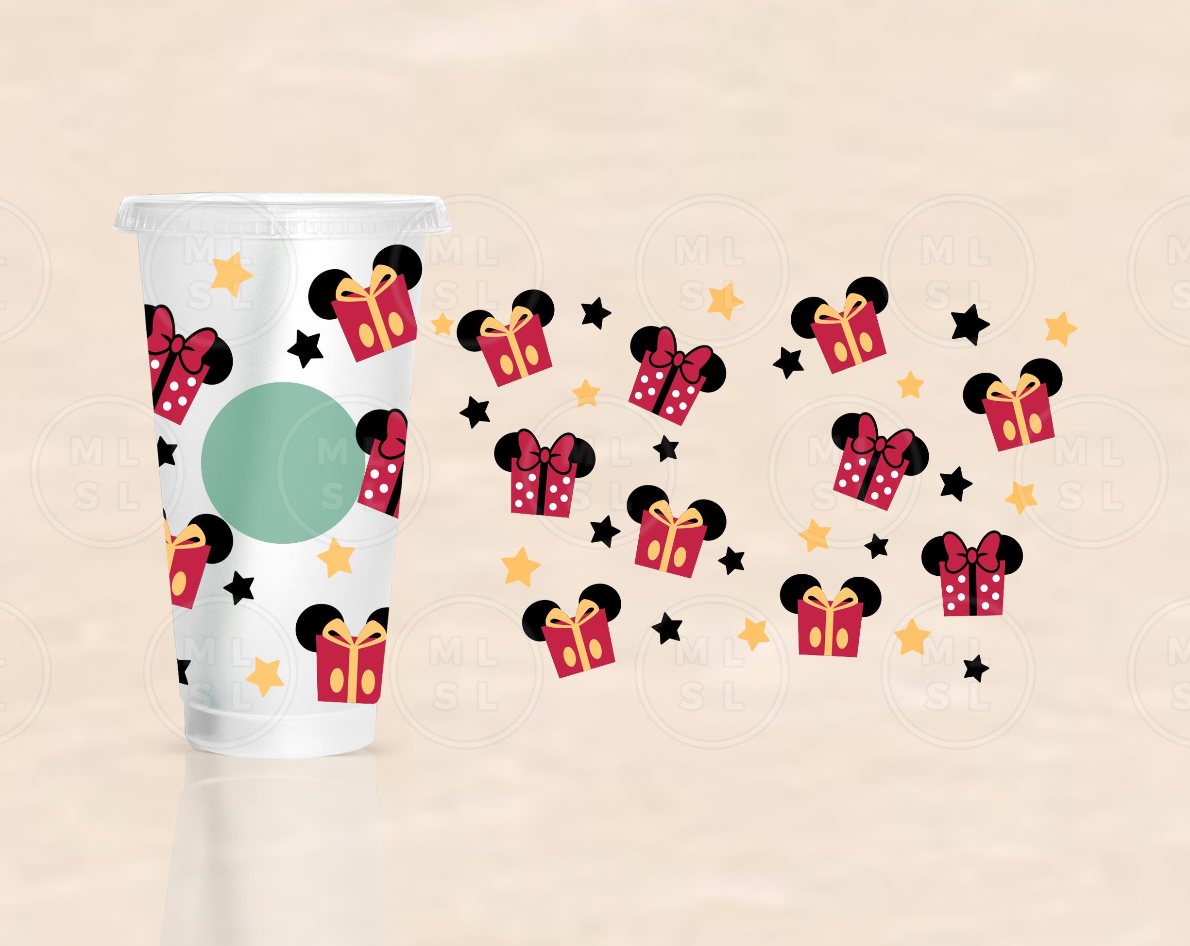 Christmas Mouse Ears Cup Wrap Svg, Christmas Full Wrap Bundle, Mouse ...