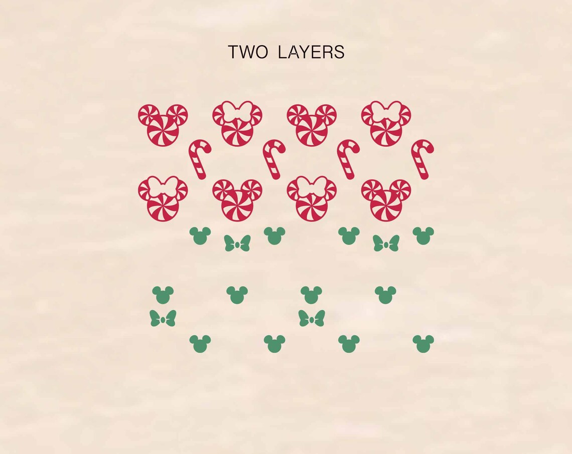 Candy Mouse Ears Glass Wrap Svg, Christmas Glass Wrap, Candy Cane Svg ...