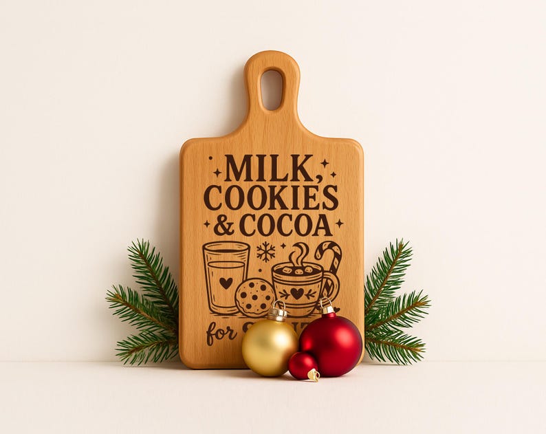 Christmas Cutting Board Svg Bundle, Holiday Kitchen Engraving Files ...