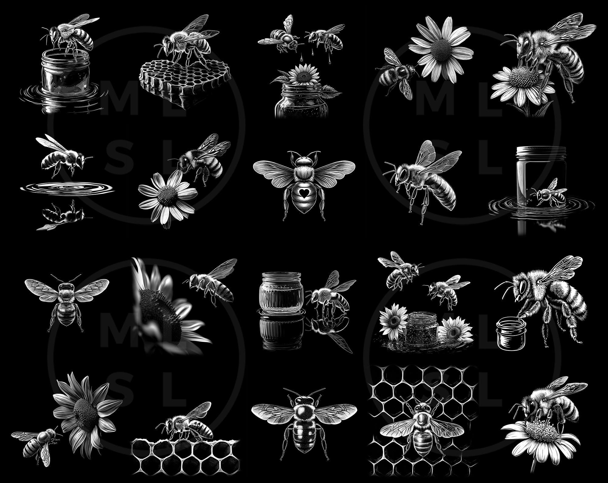 Honey Bee Slate Laser Coaster Files, Bee Png Laser Engrave, Glowforge ...