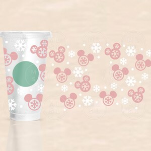 Christmas Mouse Ears Cup Wrap Svg, Christmas Full Wrap Bundle, Mouse ...