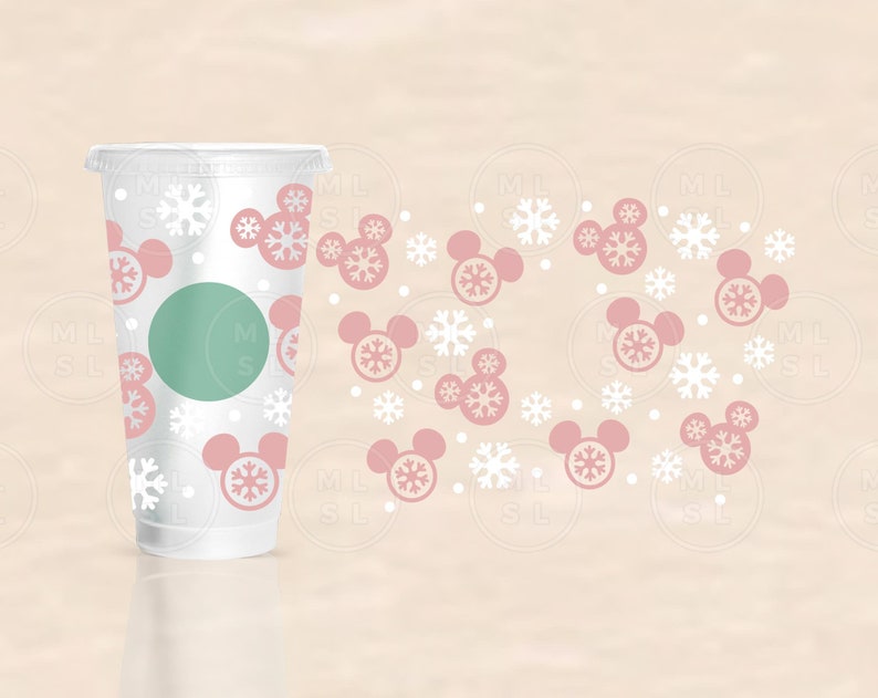 Christmas Mouse Ears Cup Wrap Svg, Christmas Full Wrap Bundle, Mouse ...