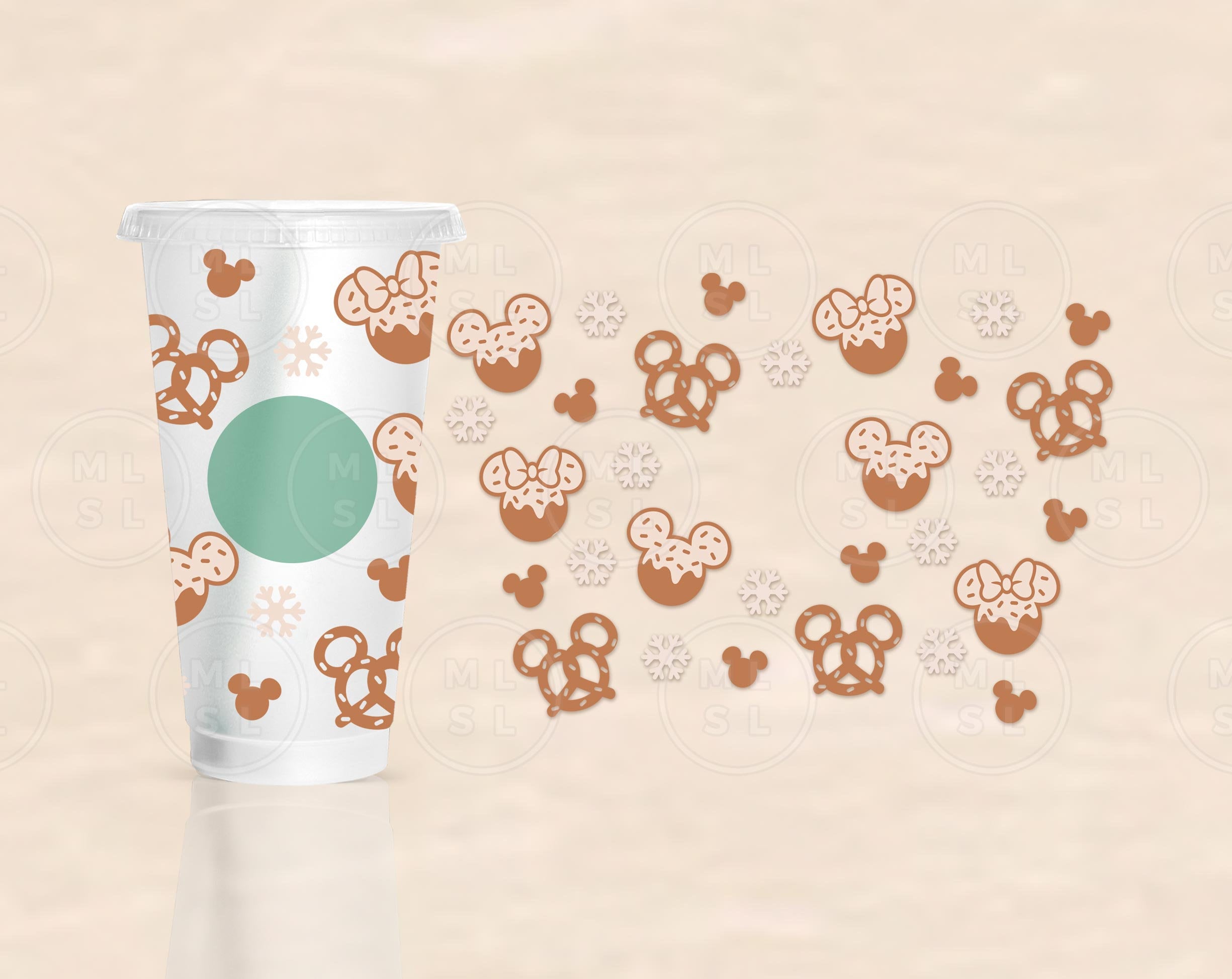 Christmas Mouse Ears Cup Wrap Svg, Christmas Full Wrap Bundle, Mouse ...