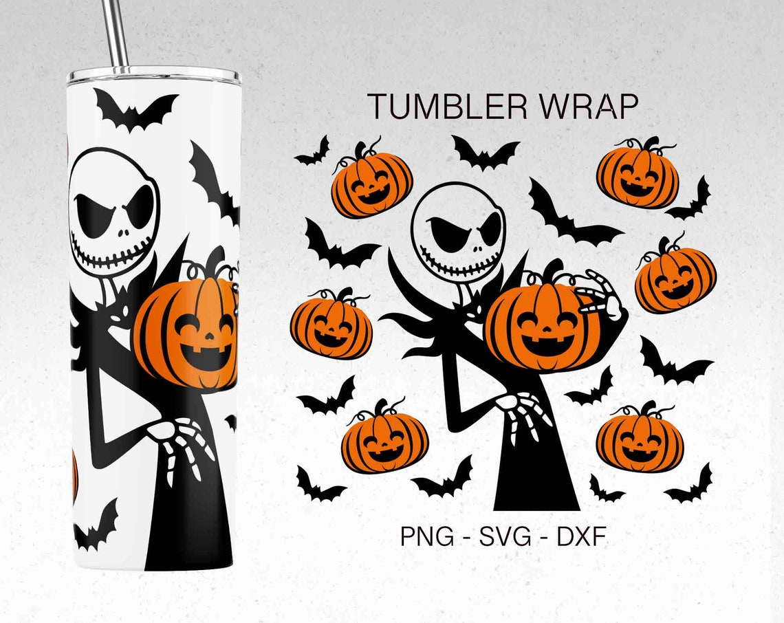 Jack Skellington Tumbler Svg Halloween Sublimation Designs - Etsy