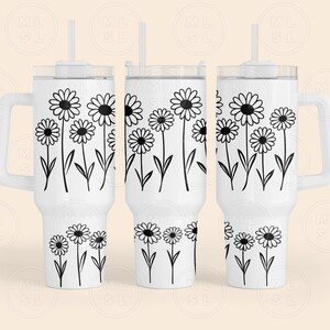 Wildflowers Flowers 40oz Tumbler Svg Bundle, Spring 40oz Tumbler Wrap ...