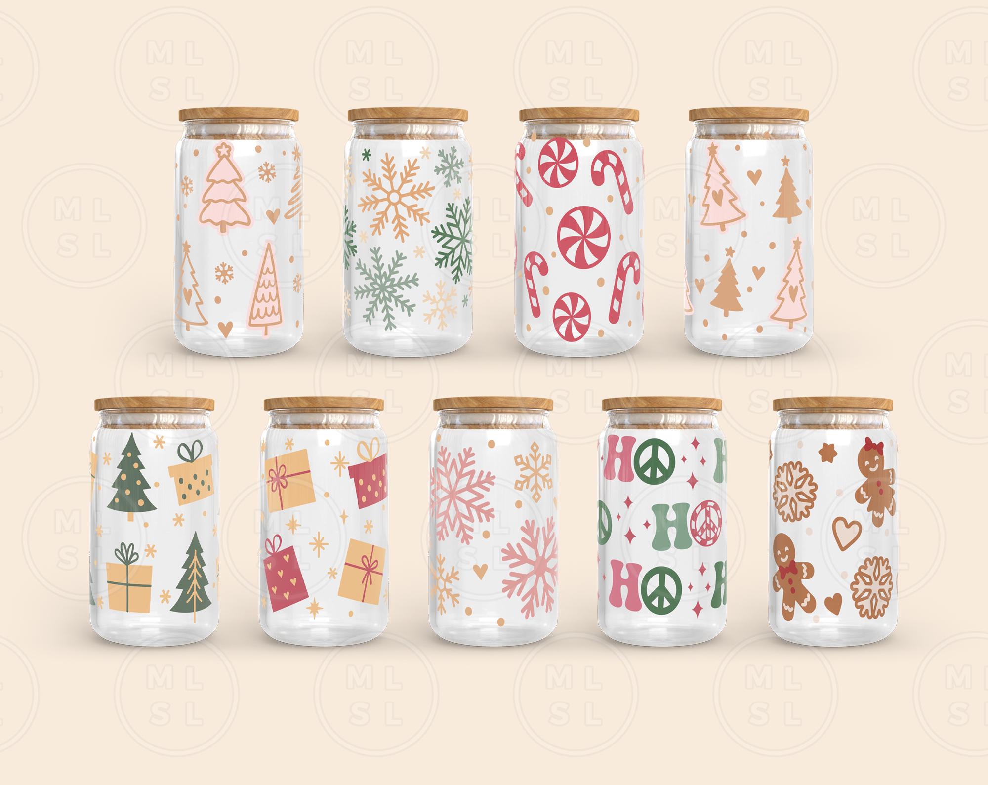Christmas MEGA Can Glass Bundle Pack Svg, Christmas Glass Wrap Svg ...