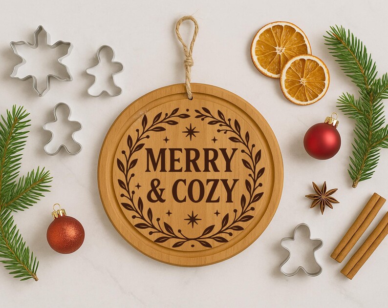 Christmas Cutting Board Svg Bundle, Holiday Kitchen Engraving Files ...