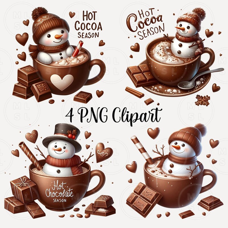 Hot Cocoa Clipart - Etsy
