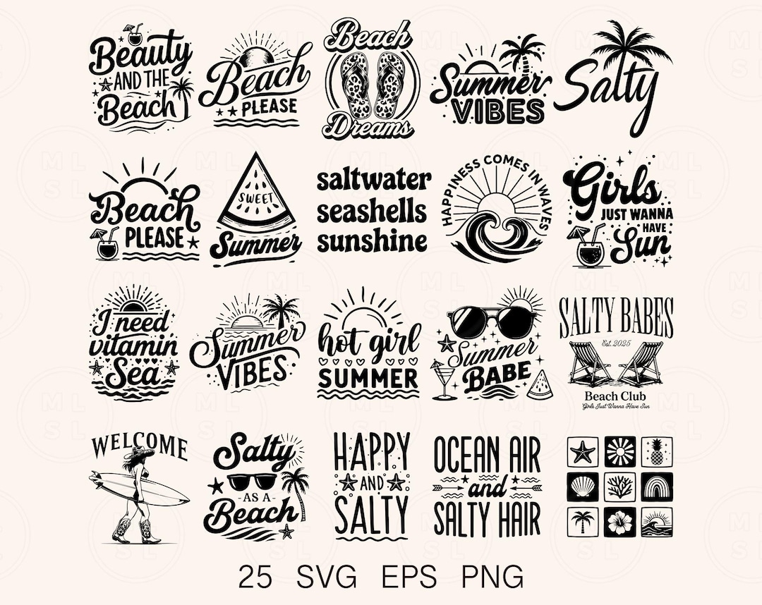 Summer Quotes Svg Bundle, Summer Sublimation Designs, Summer Beach Svg ...