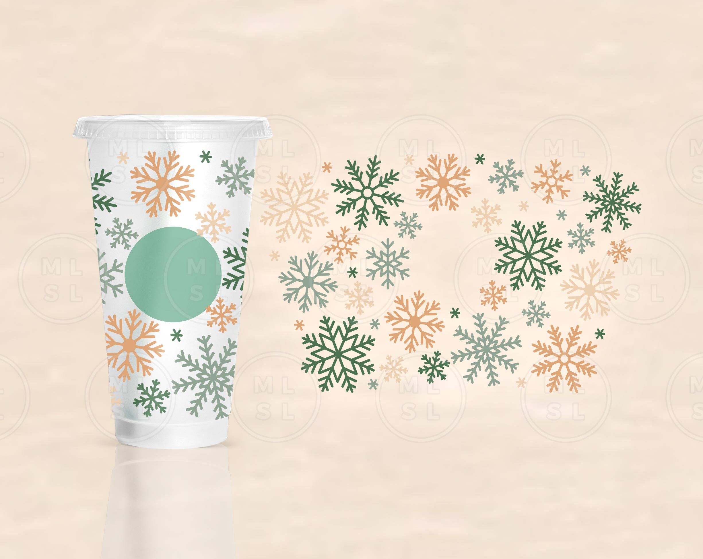 Christmas Cup Wrap Bundle Pack Svg Christmas Full Wrap - Etsy