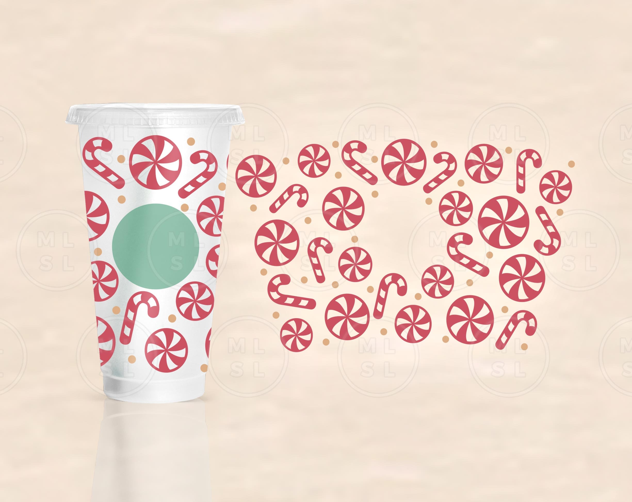 Christmas Cup Wrap Bundle Pack Svg Christmas Full Wrap - Etsy