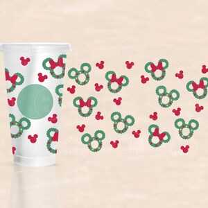 Christmas Mouse Ears Cup Wrap Svg, Christmas Full Wrap Bundle, Mouse ...