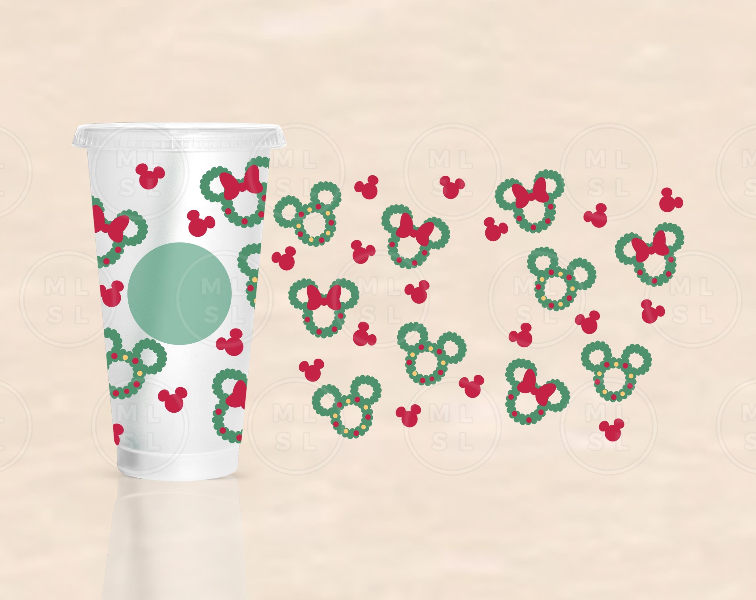 Christmas Mouse Ears Cup Wrap Svg, Christmas Full Wrap Bundle, Mouse ...
