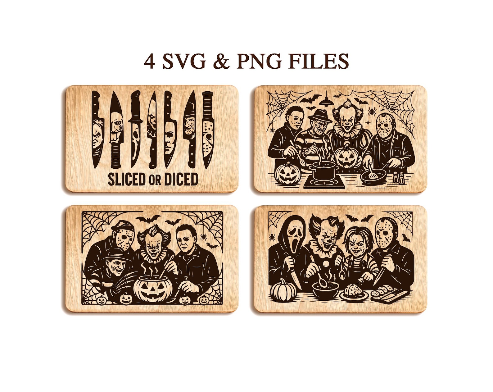 Horror Cutting Board Engraving File, Halloween Cutting Board Svg ...