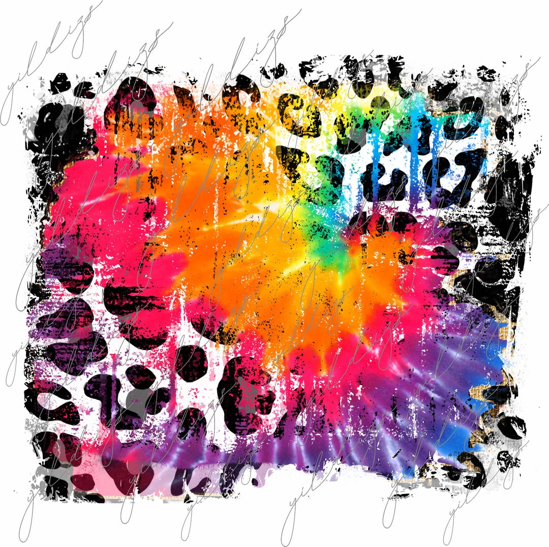 Tie Dye Leopard Background PNG, Tie Dye Frame Png, Distressed Grunge ...
