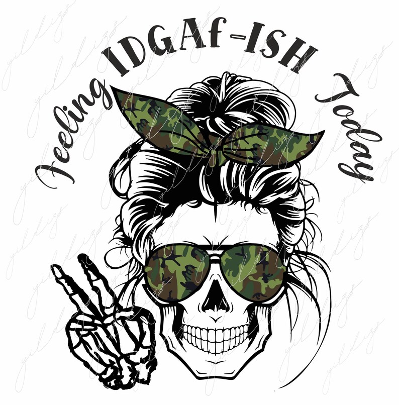 Feeling Idgaf-ish Today Skull Png, Skull Mom With Sunflower, Leopard ...