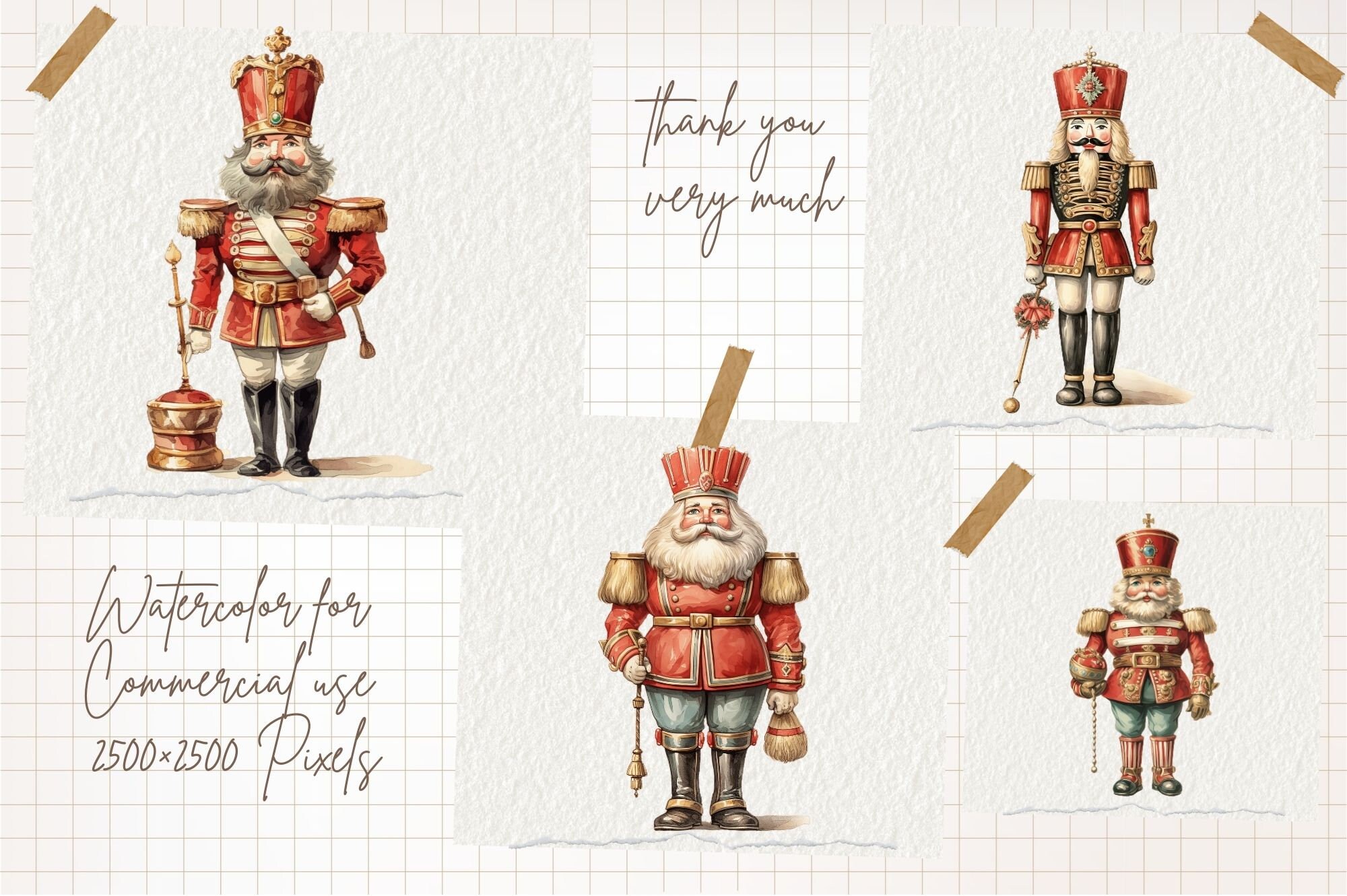 Nutcracker Christmas Vintage Clipart, Christmas, Digital Prints ...