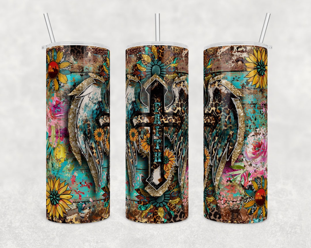 20oz Skinny Tumbler Design, Christian, Religious Cross Tumbler Png ...