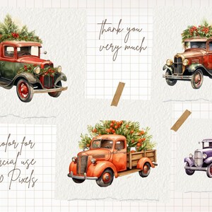 Retro Truck With Christmas Tree Clipart Christmas Retro Truck - Etsy