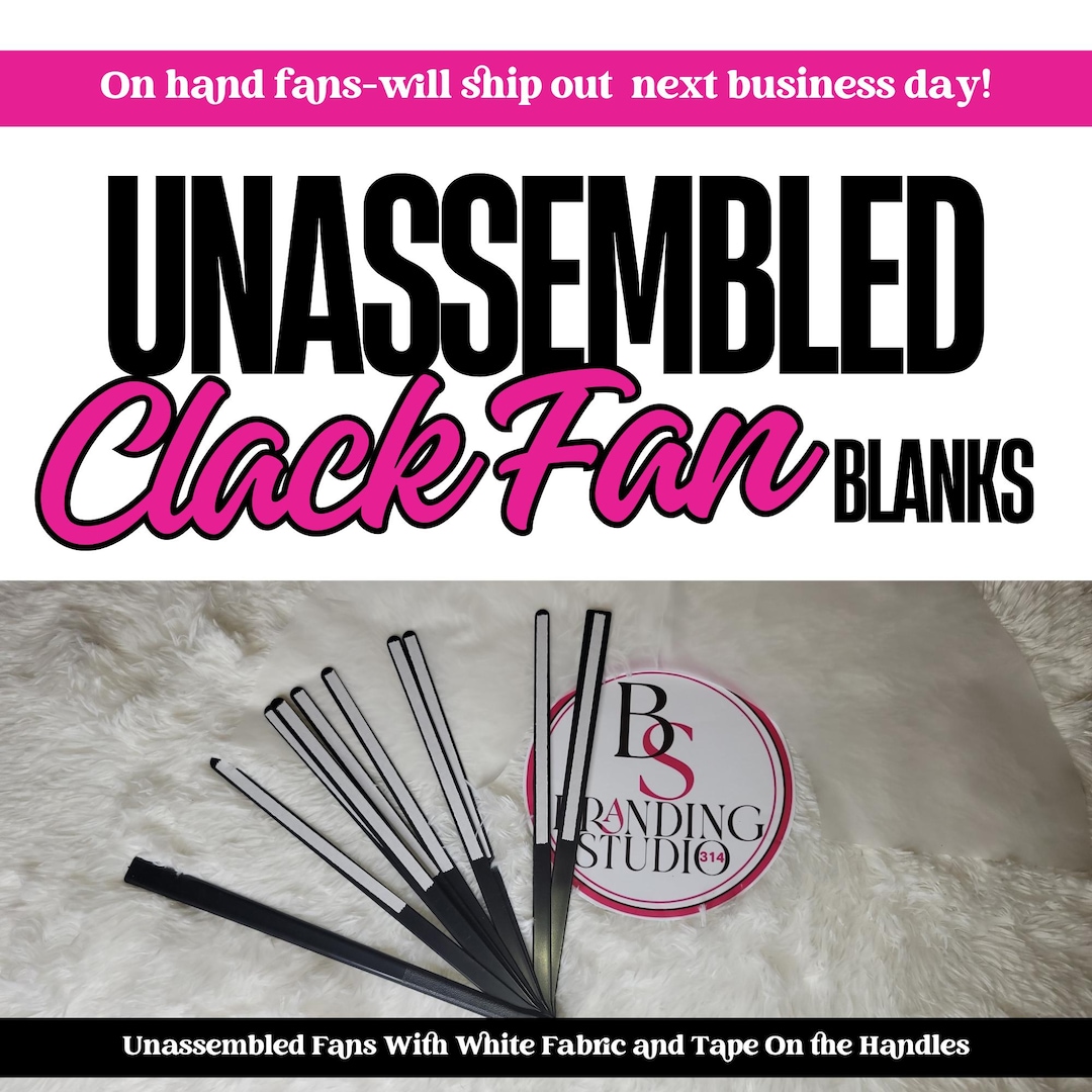 Sublimation Clack Fan Blanks – 13in Unassembled With Black Ribs - Etsy