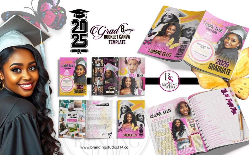 Graduation Booklet Template: Editable Canva Design (8.5x11 Inches) - Etsy