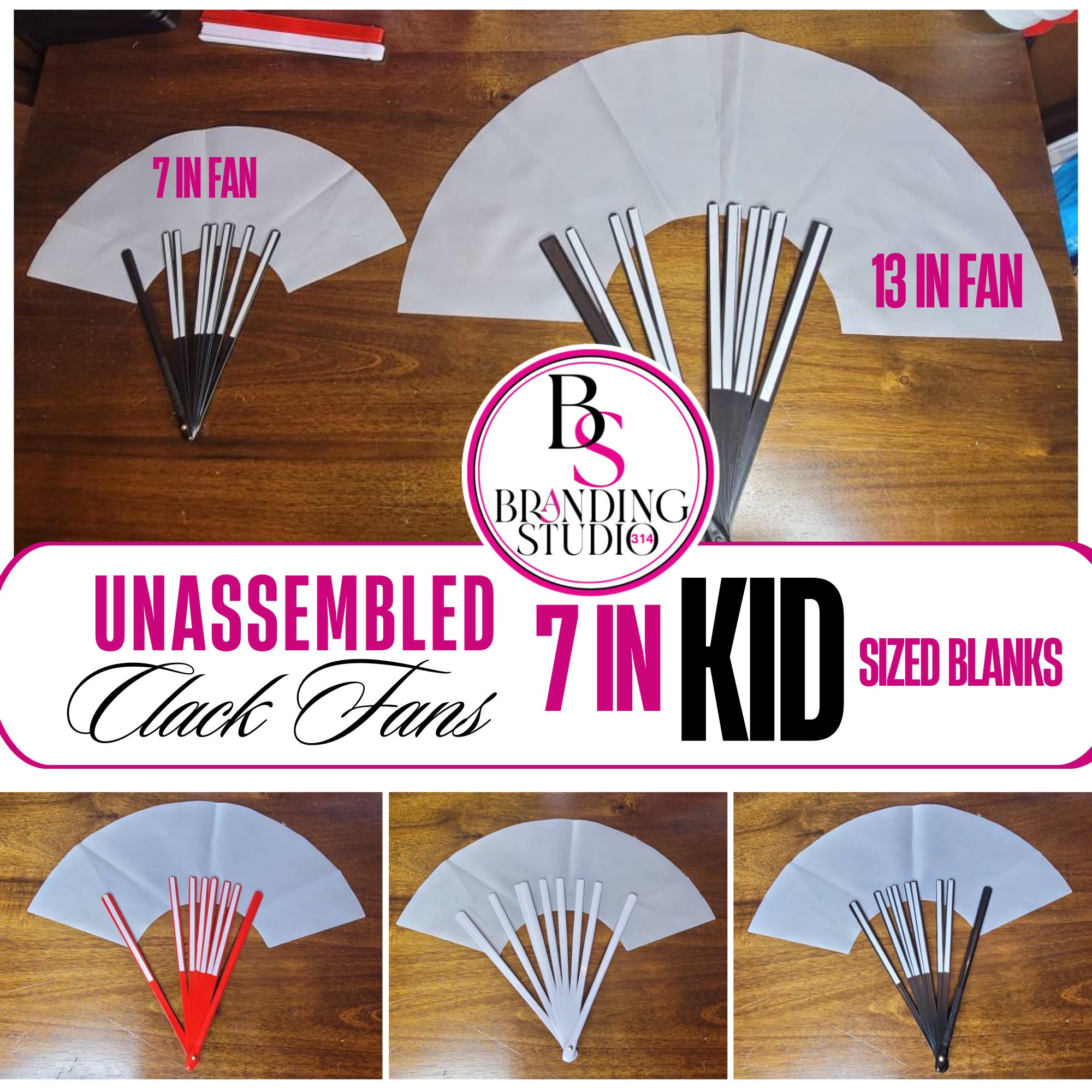 Childrens Clack Fan Blanks - Unassembled 7in Blanks - Pre-taped Ribs ...