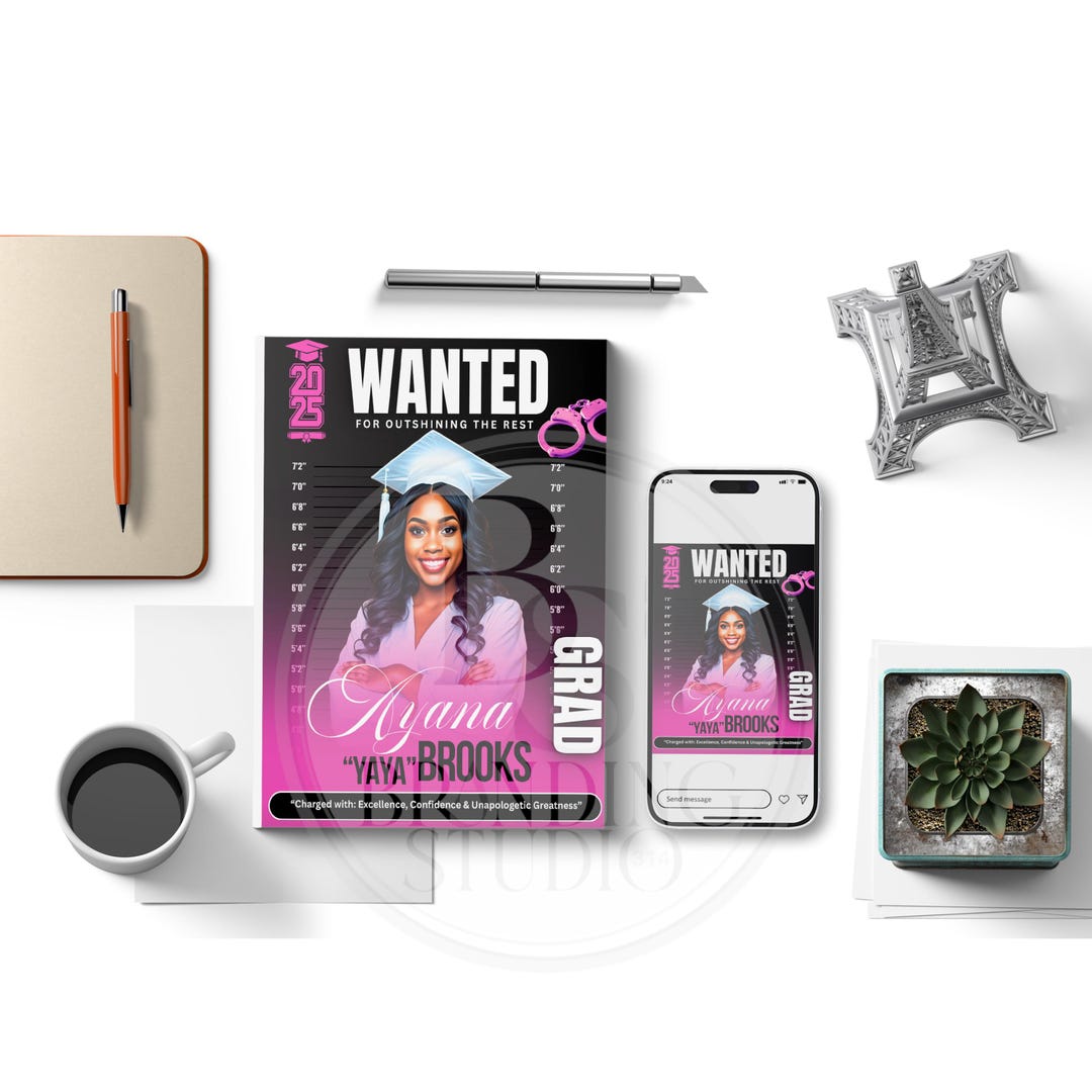 Grad Booklet, Canva Grad Book Template, 8 Page Graduation Booklet ...