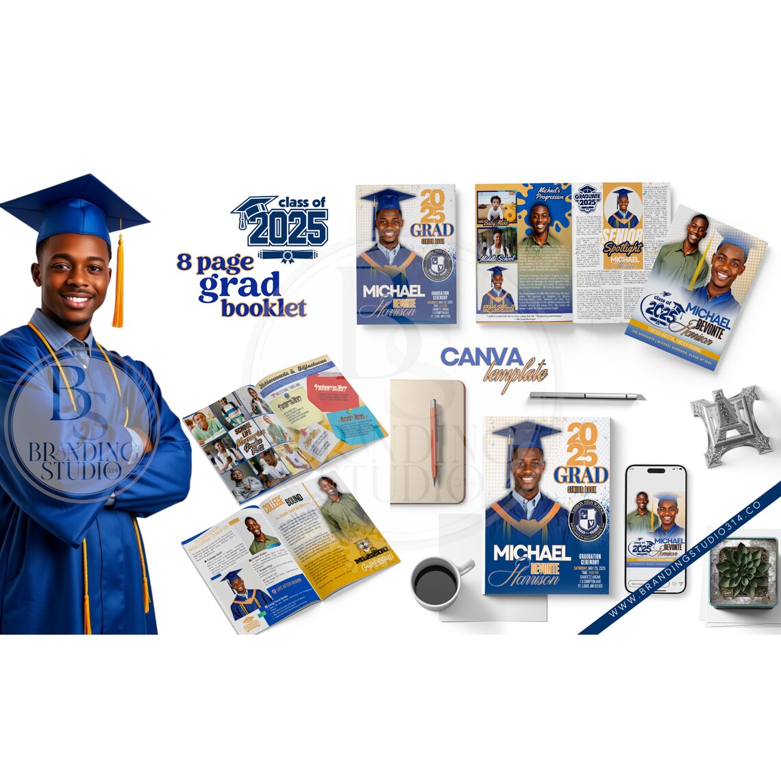 Graduation Booklet Template: Canva Editable, 8-page Design - Etsy